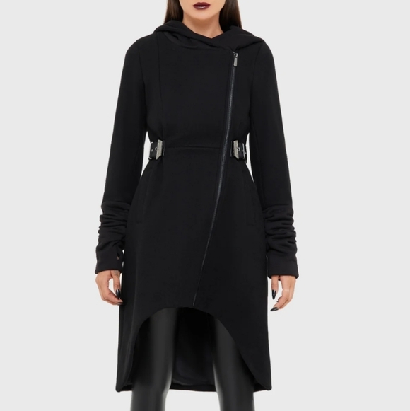 Killstar | Jackets & Coats | Killstar Black Asymmetrical Trench Coat ...